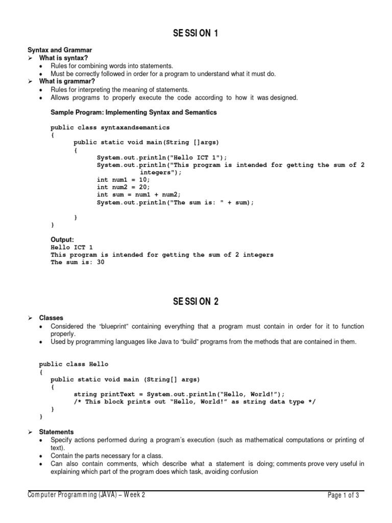 Computer Programming - Week 2 | PDF | Computer Program | Programming Computer Programming - Week 2 | PDF | Computer Program | Programming