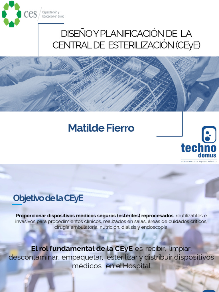 WEBINAR DISEÑO Y PLANIFICACIÓN DE LA CENTRAL DE ESTERILIZACIÓN (CEyE) | PDF