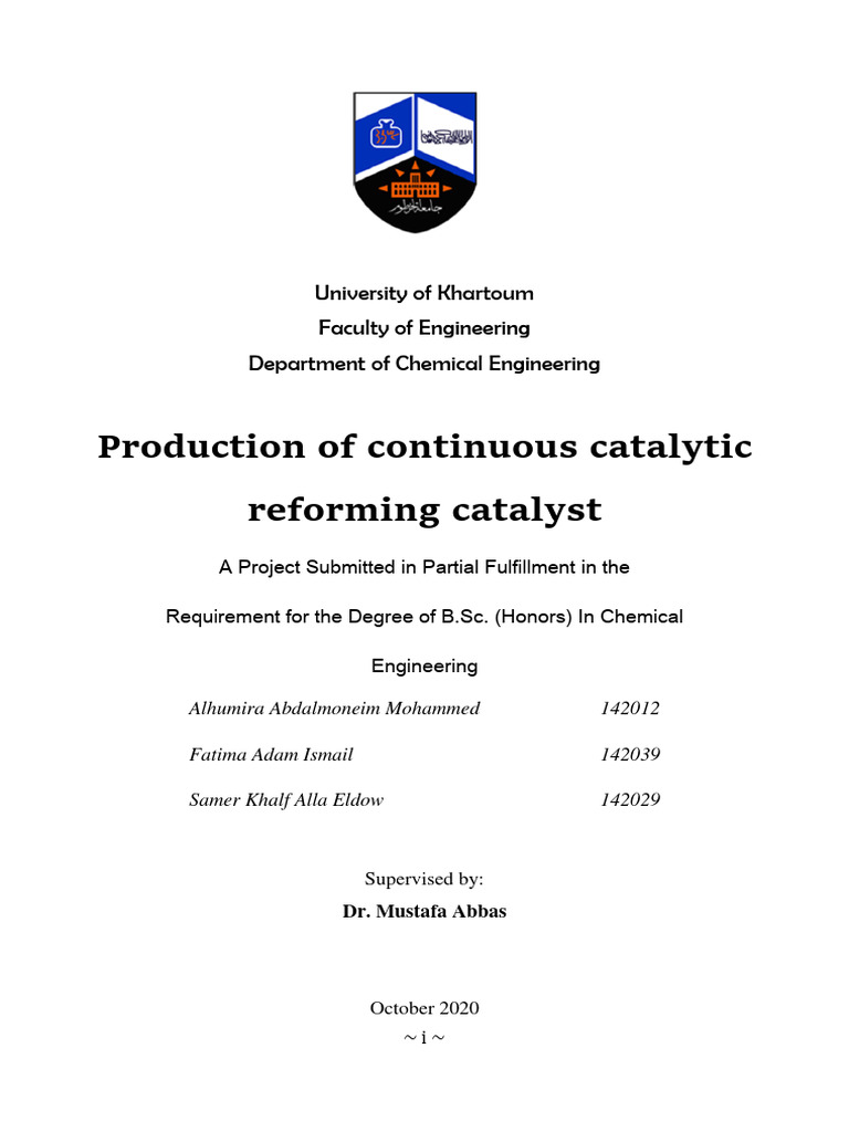 Production of Continuous Catalytic Reforming Catalyst | PDF | Platinum ...