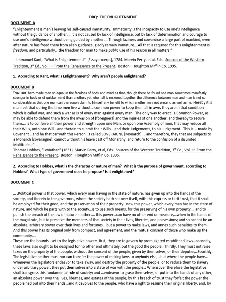 Enlightenment Philosophers' Ideas Explained | PDF | Philosophical ...