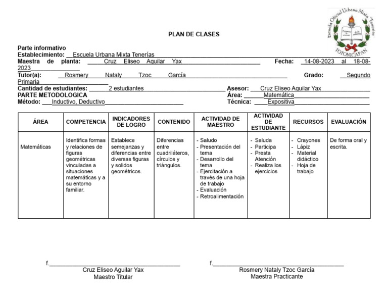 Plan de Clases | PDF