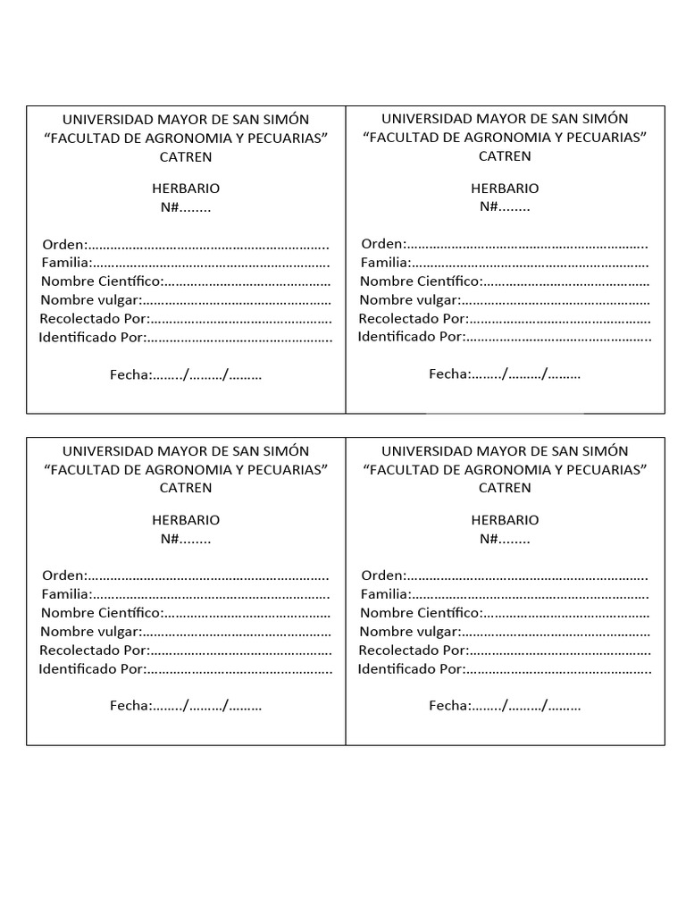 Modelo De Herbario Pdf