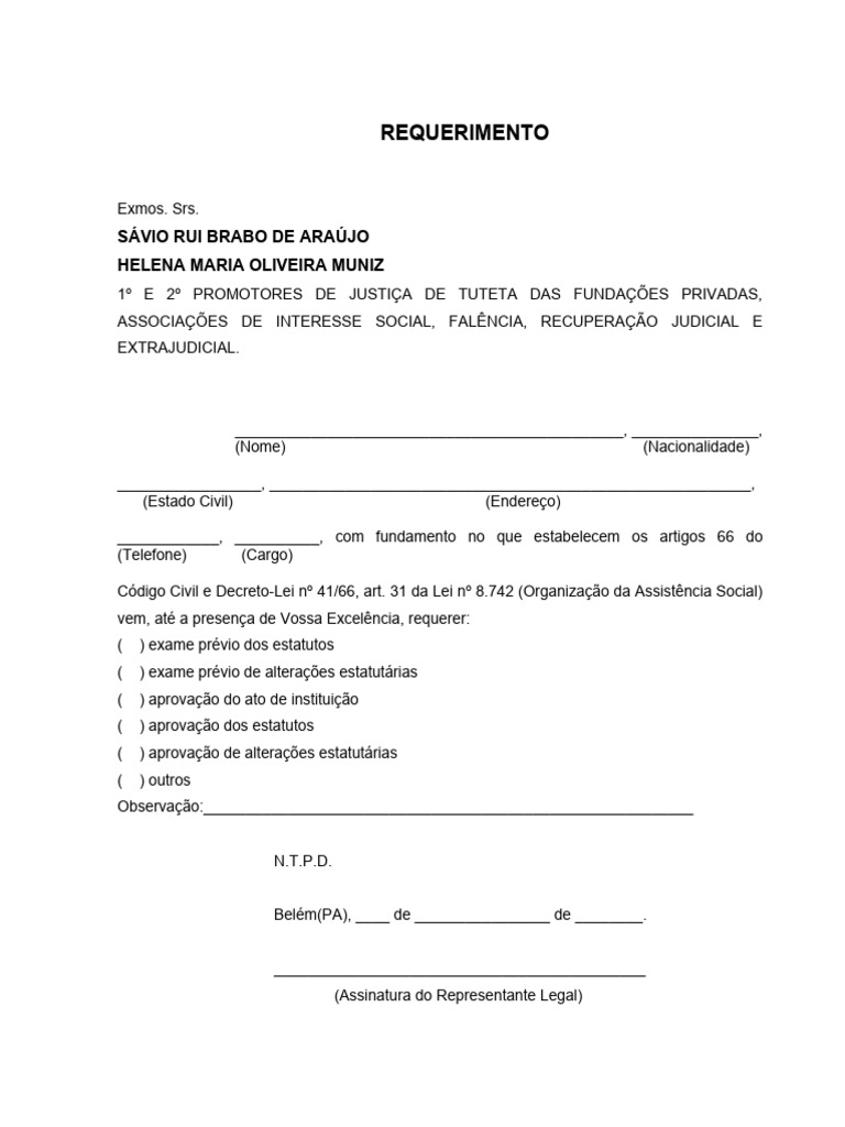 Requerimento de Atestado de Regular Funcionamento | PDF | Contabilidade ...