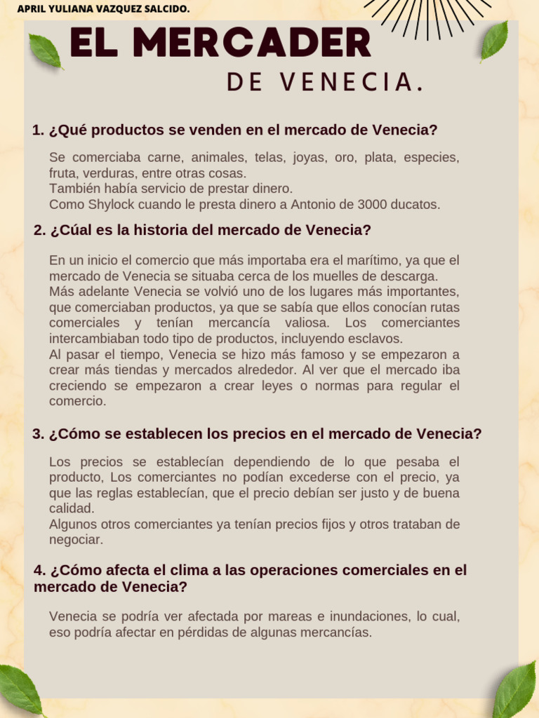 El Mercader de Venecia | PDF | Comercio | Mercado (economía)