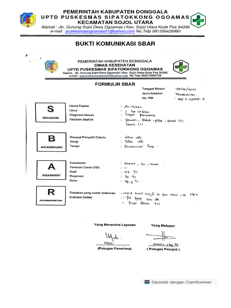 Sbar Dan Observasi Selama Rujukan | PDF