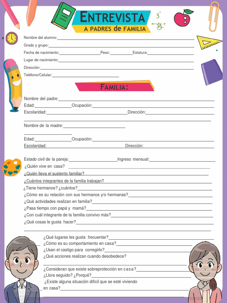 Ficha de Entrevista a Padres de Familia | PDF | Salud y bienestar