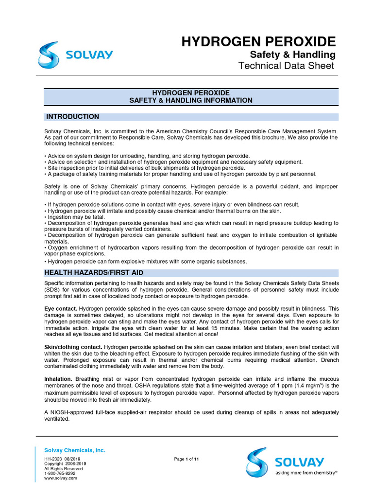 Hydrogen Peroxide | PDF | Hydrogen Peroxide | Pump