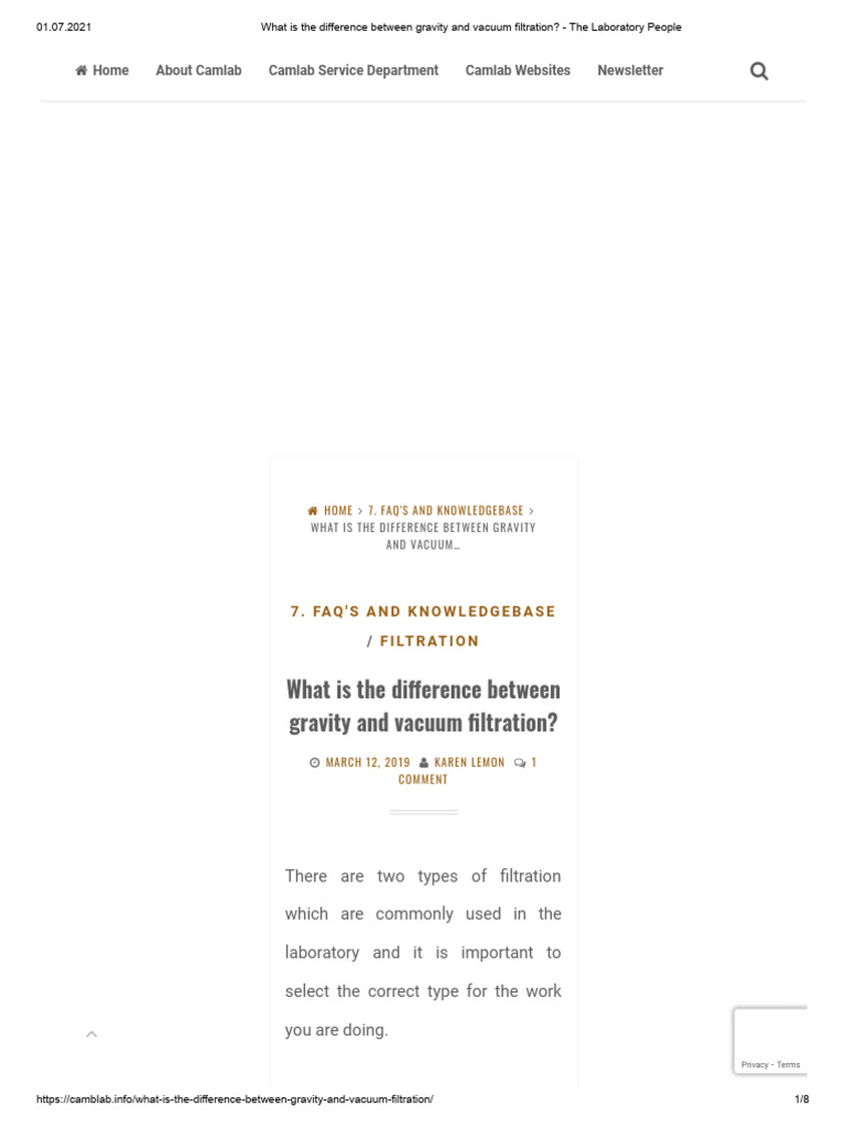 Gravity vs. Vacuum Filtration Guide | PDF | Filtration | Laboratories