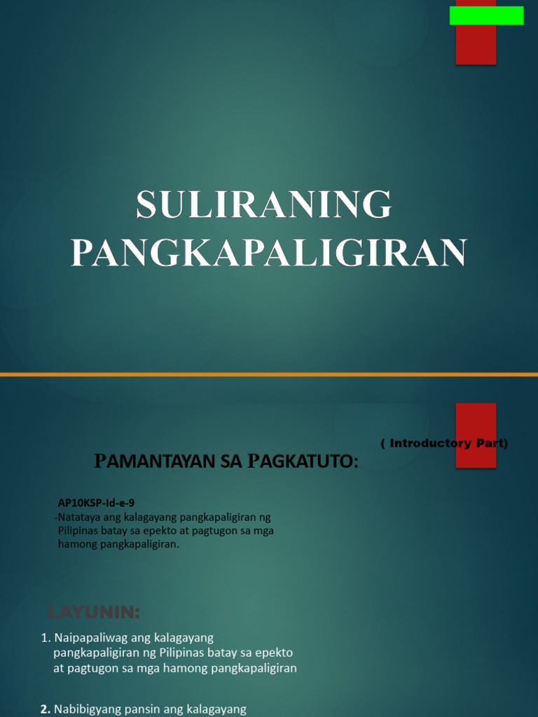 G10 AP Q1 Week 2-3 Suliraning Pangkapaligiran | PDF