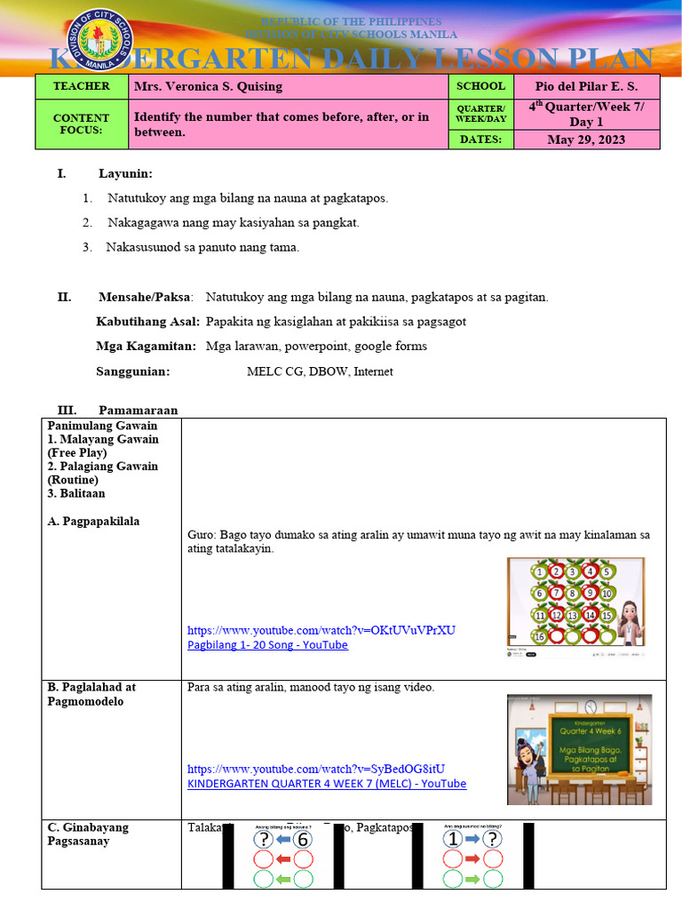 DLL DLP Quarter 4week 7 LP Post Eccd Assessment Veronica | PDF
