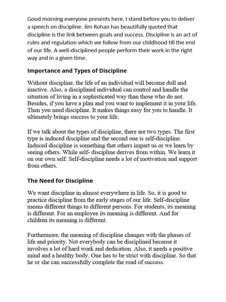 The Power of Discipline | PDF