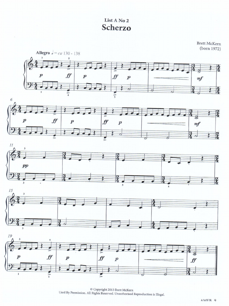 AMEB Prep A No 2 Scherzo by Brett McKern | PDF