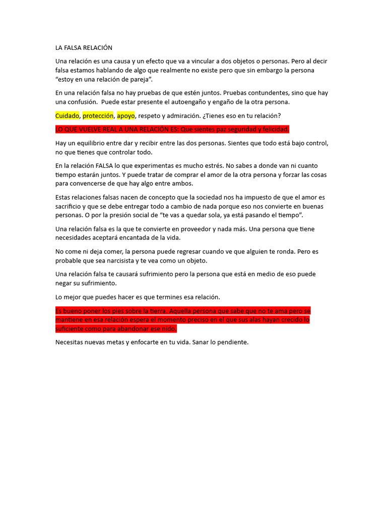 La Falsa Relación | PDF | Salud y bienestar