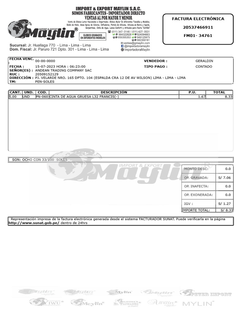 Andean Trading Company Sac | PDF