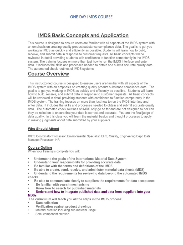Imds Training Download Free Pdf Data Cognitive Science