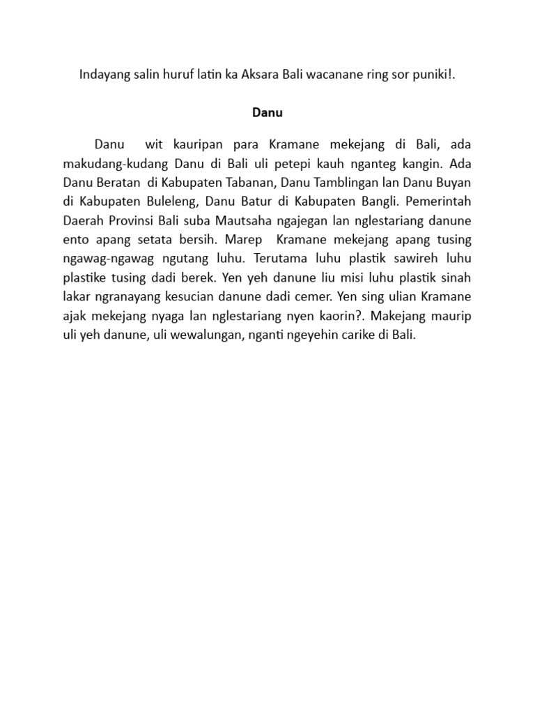 Teks Nyurat Aksara Bali 2023 | PDF