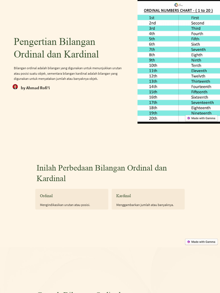 Pengertian Bilangan Ordinal Dan Kardinal | PDF
