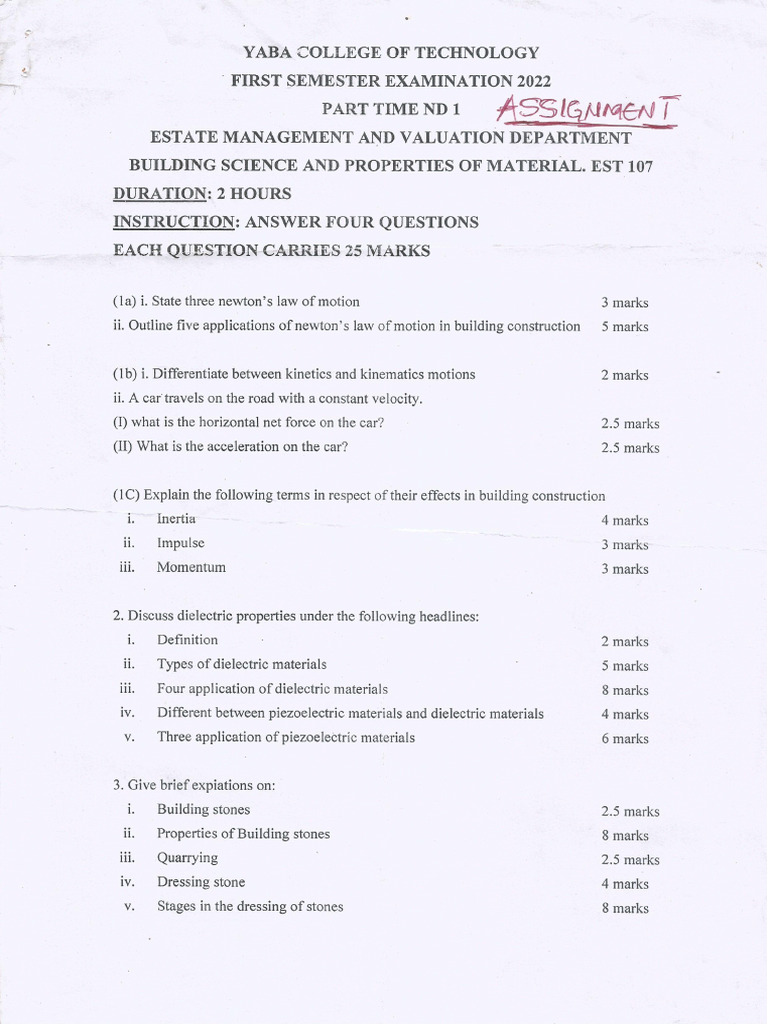 Yaba College Building Tech Aoc | PDF