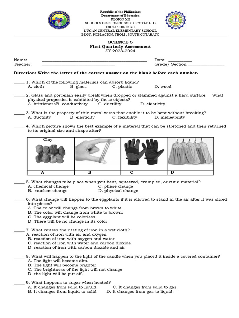 PT - Science 5 - Q1 | PDF