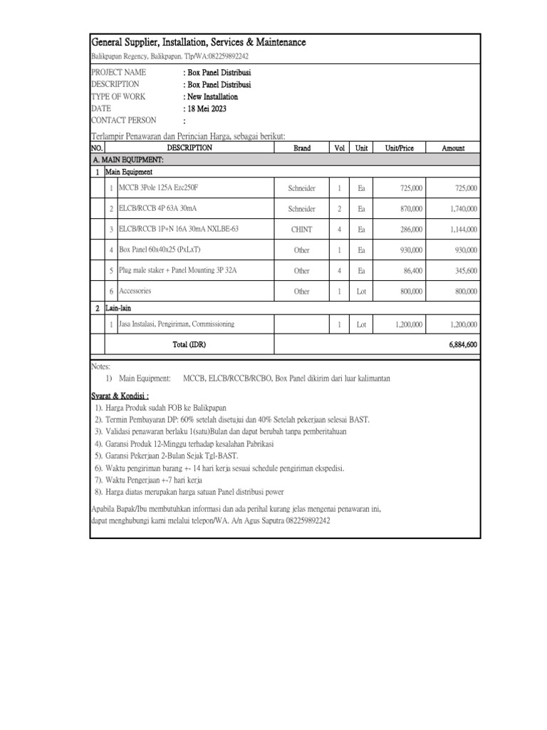 Penawaran MDP RDMP Rev 1.2 | PDF