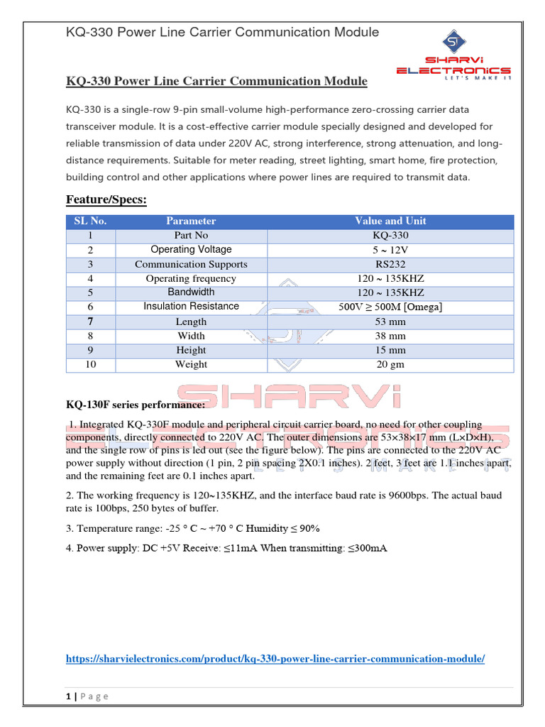 KQ-330 Power Line Carrier Communication Module | Download Free PDF | Alternating Current | Power ...