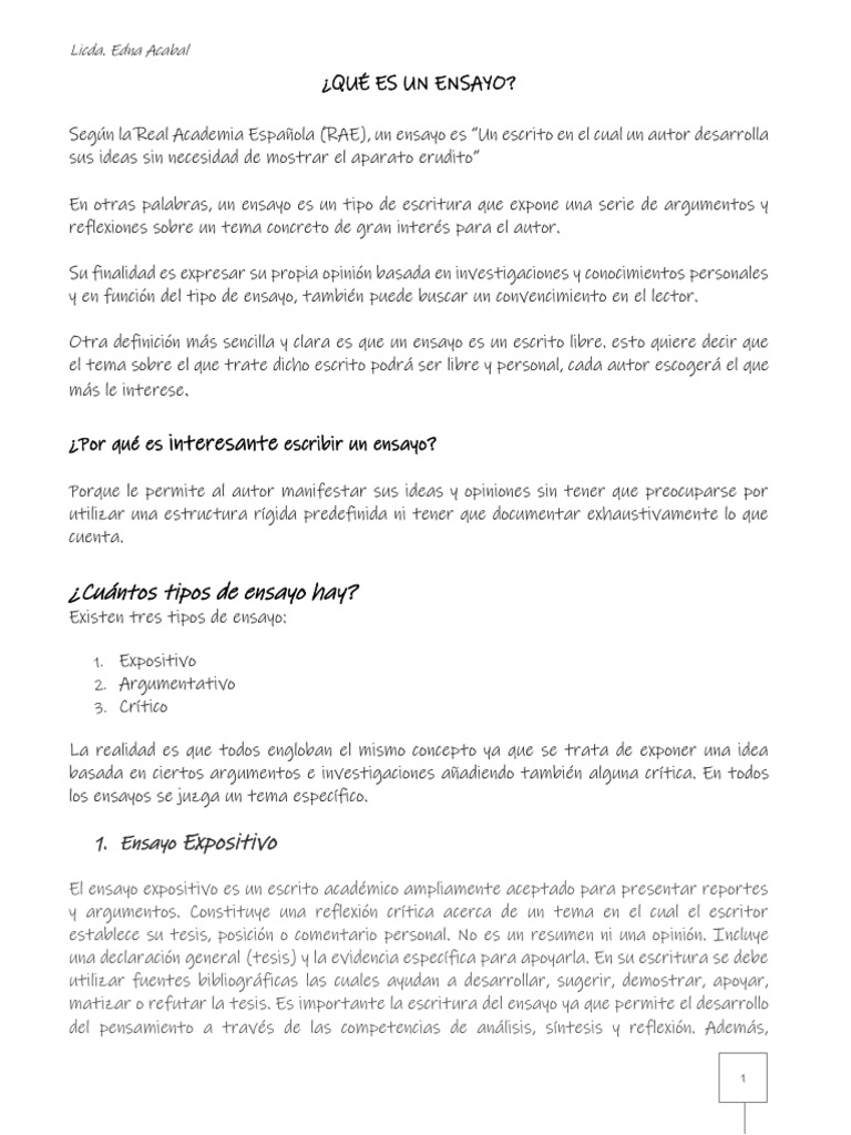 Cómo Elaborar Un Ensayo | PDF