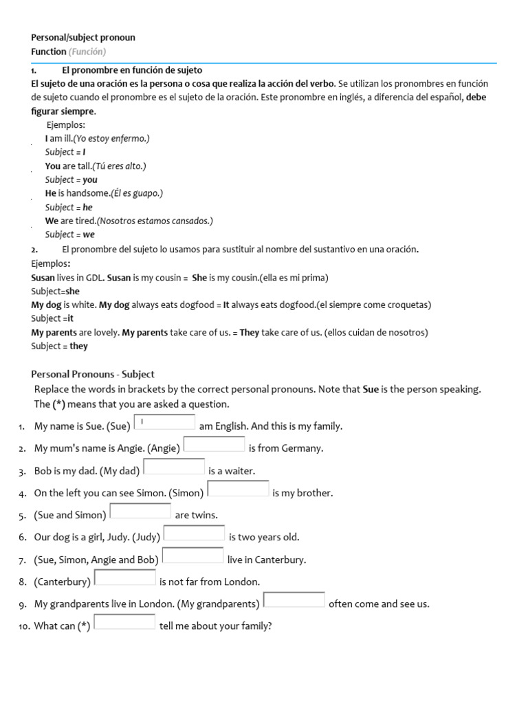 Personal Pronoun & Verb To Be | PDF