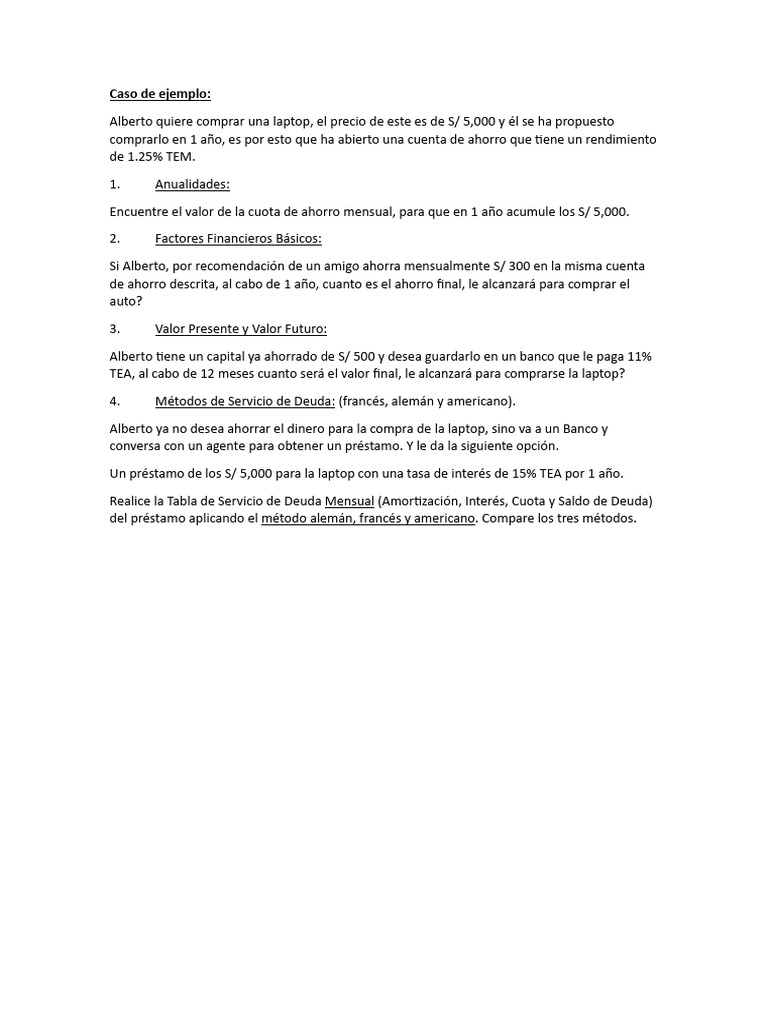 Caso de Ejemplo (Ing. Eco.) | PDF