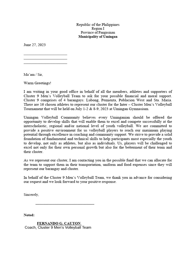 Request Letter | PDF