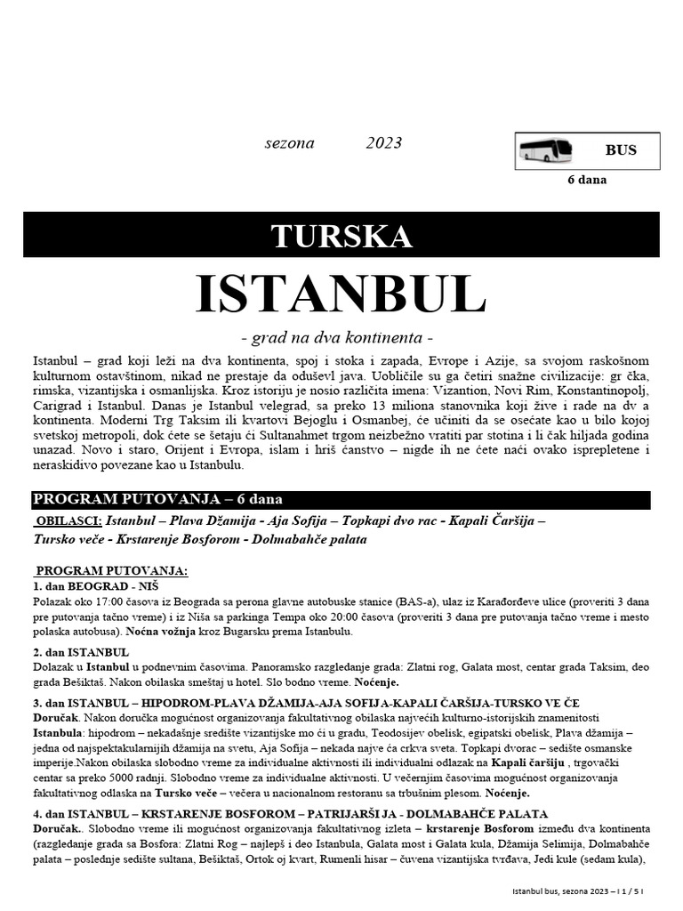 Istanbul Bus | PDF