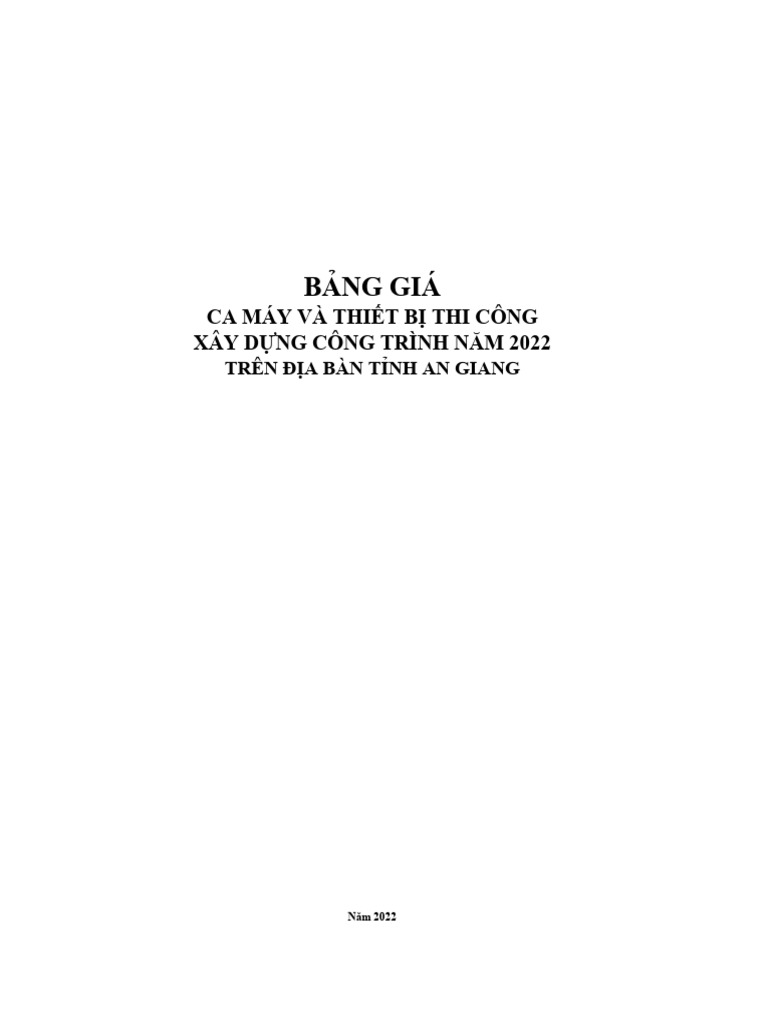 2023 - Cong Bo Don Gia Nhan Cong Va May Thi Cong 2022 | PDF
