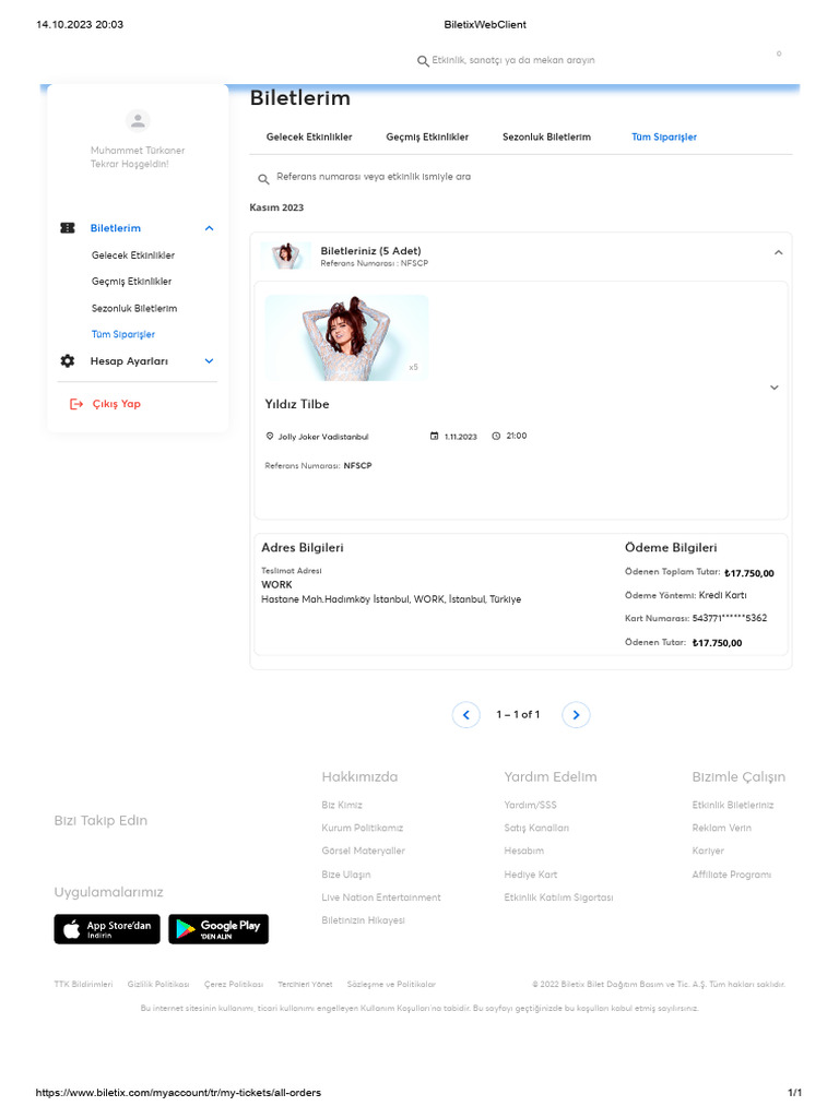 Biletix Web Client | PDF