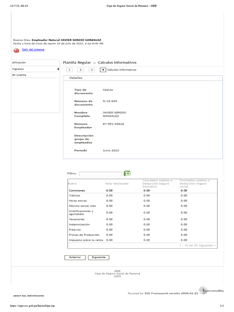 Caja De Seguro Social De Panamá Sipe Pdf Economias Finanzas Del