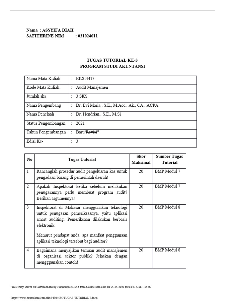 Tugas Tutorial 3 | PDF