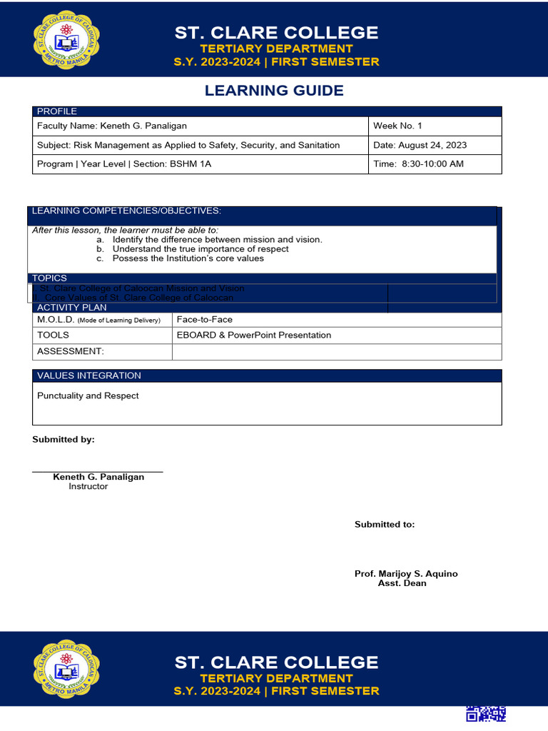 Learning Guide | PDF | Learning | Behavior Modification