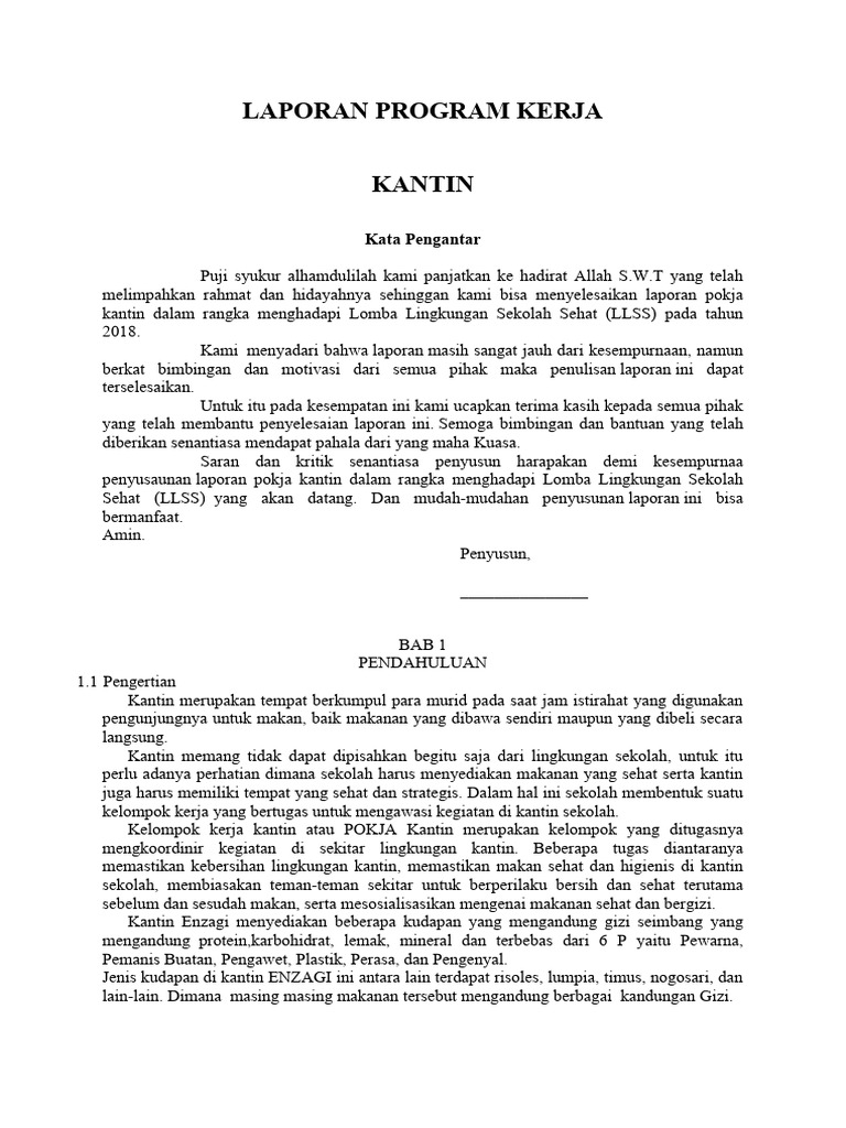 Laporan Program Kerja Kantin | PDF