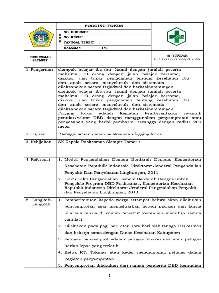 SOP FOGGING FOKUS | PDF