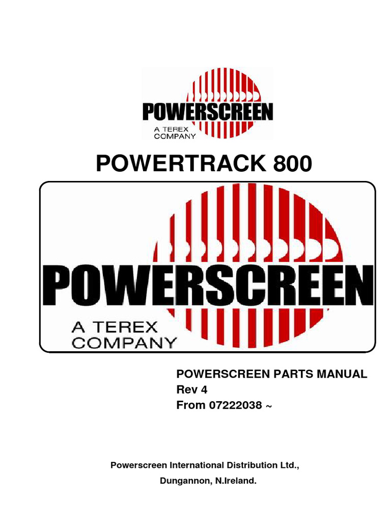Powertrack 800 Illustrated Parts Catalog Rev 4 | PDF