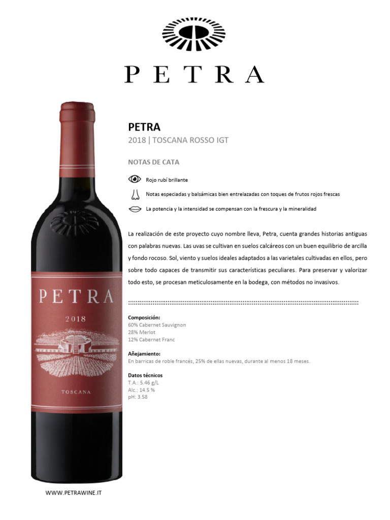 Petra Fichas Tecnicas (1) | PDF | Vino | Uva
