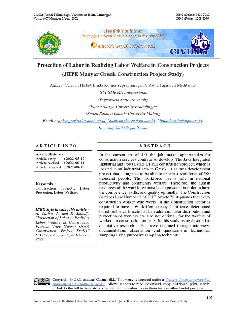 Protection of Labor CIVILLa | PDF
