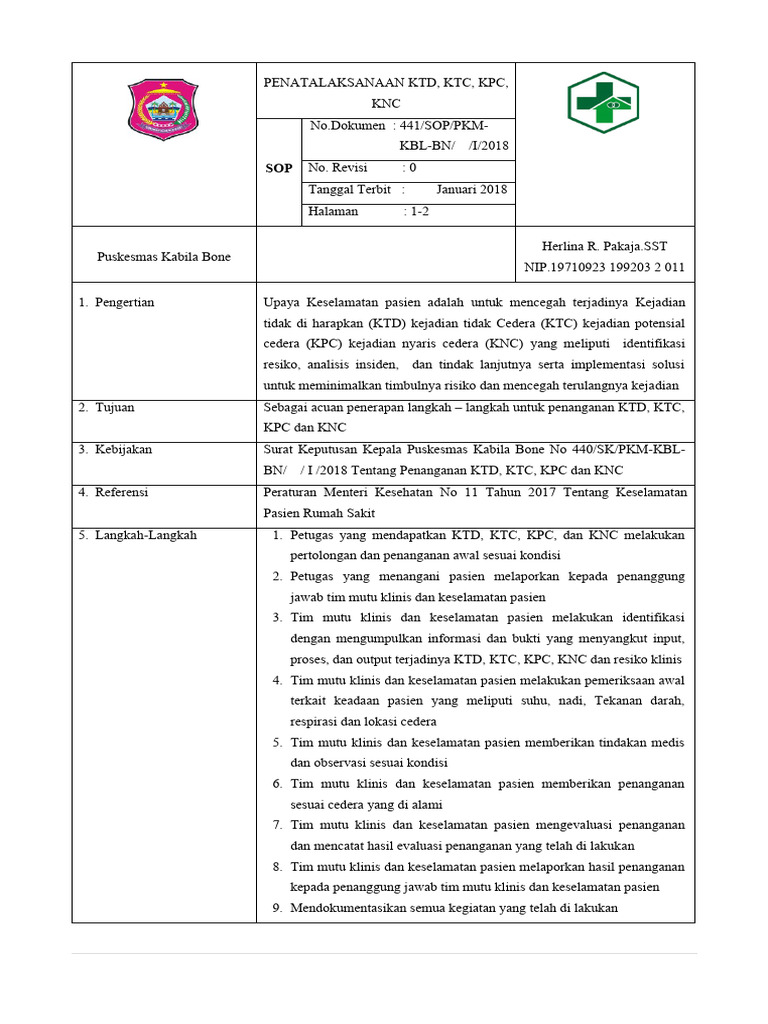 9.1.1.6 Sop KTD, KTC, KPC, KNC | PDF
