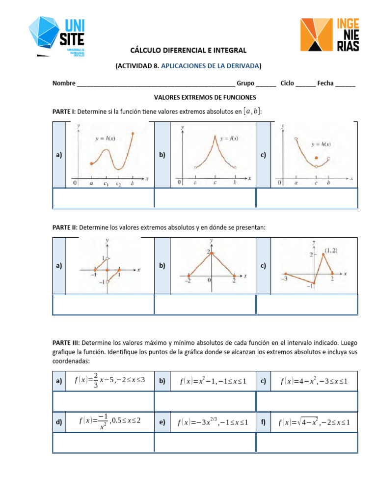 Actividad 8. Aplicación de Las Derivadas | PDF | Derivado | Cálculo