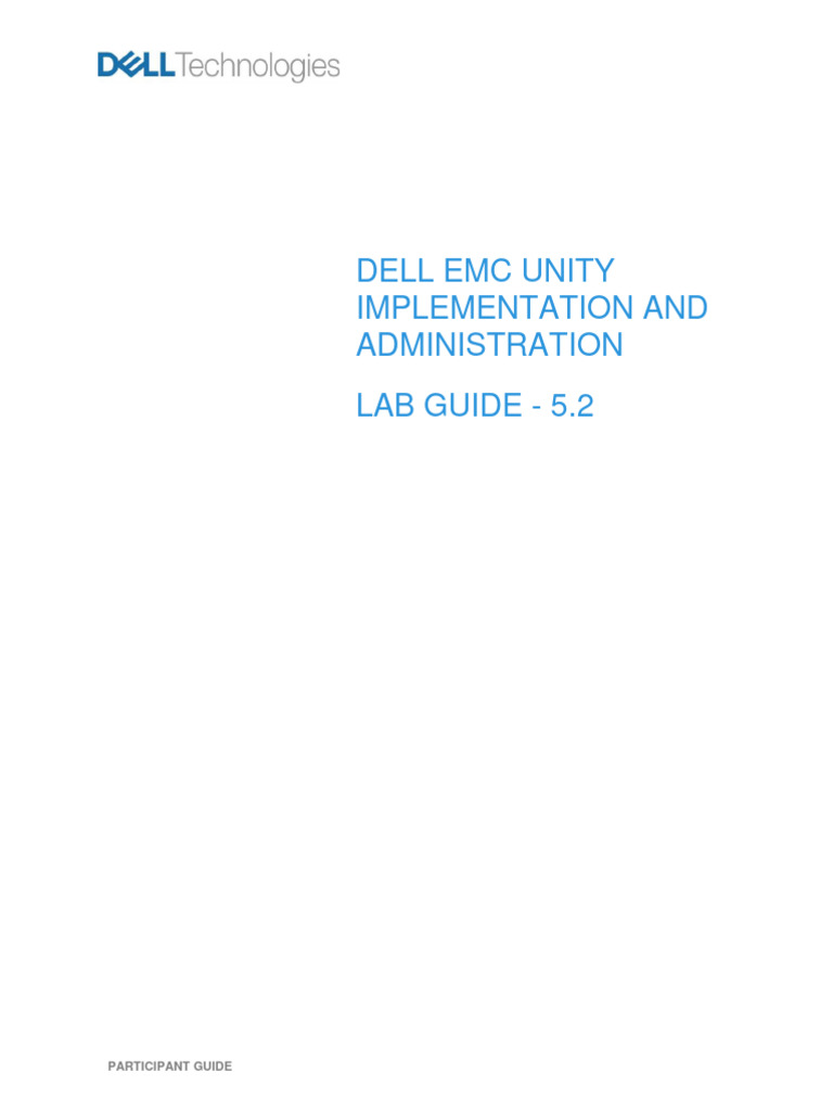 Dell Emc Unity Implementation and Administration Lab Guide - 5.2 | PDF | Computers