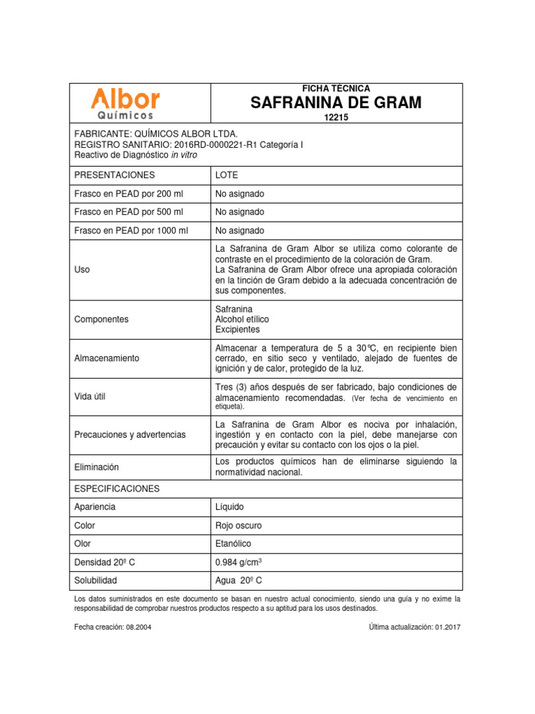Safranina Gram | PDF