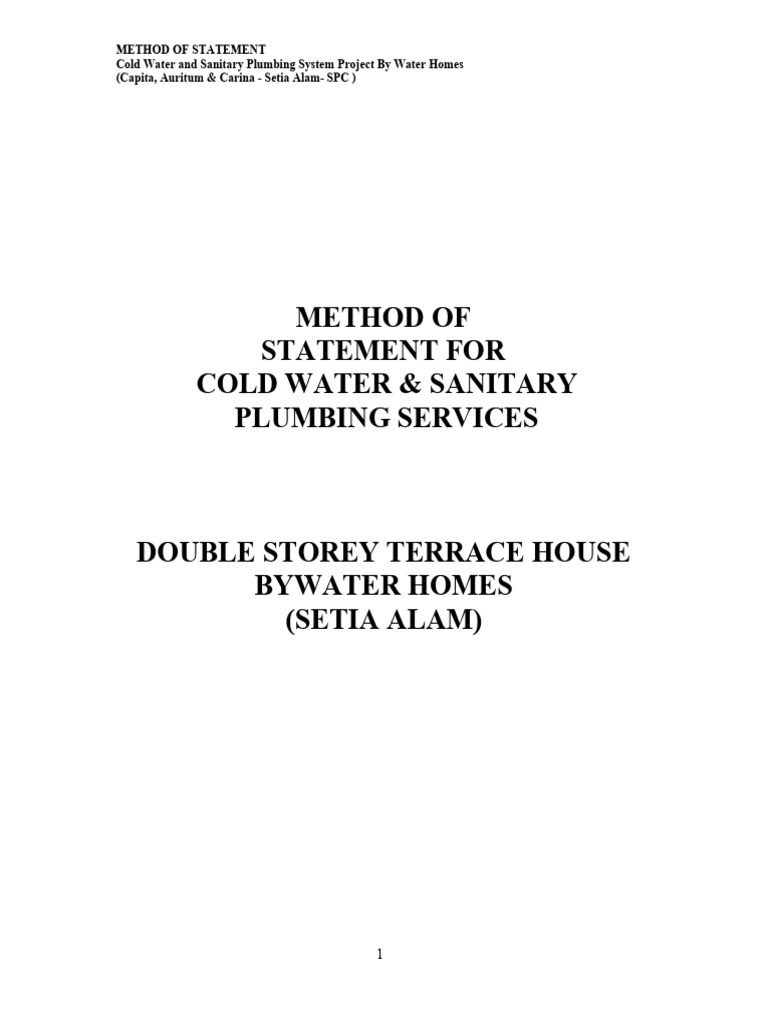 Pressure Test Method Statement | PDF