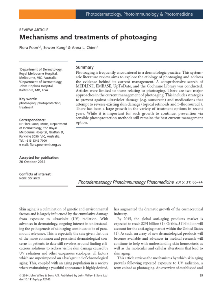 Photoderm Photoimm Photomed - 2014 - Poon - Mechanisms and Treatments ...