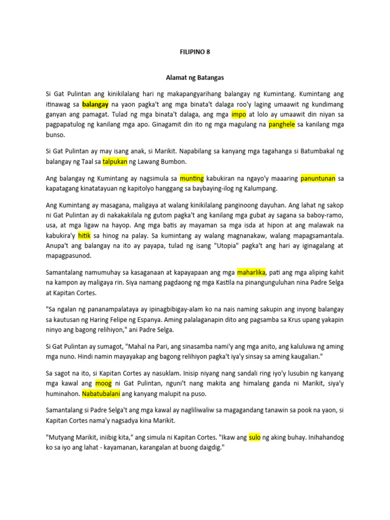 Alamat Batangas | PDF