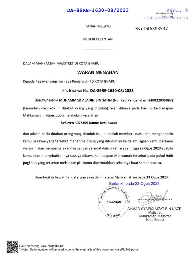 borang serahan | PDF