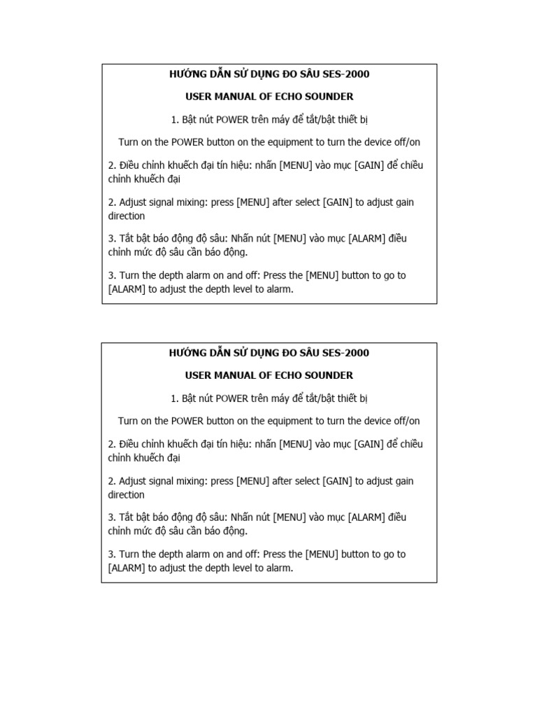 HƯỚNG DẪN SỬ DỤNG SÉ-2000 | PDF