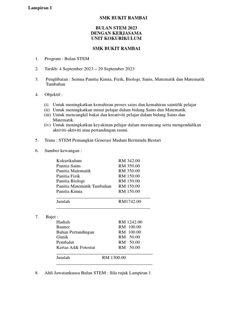 kertas kerja bulan stem 2023 | PDF
